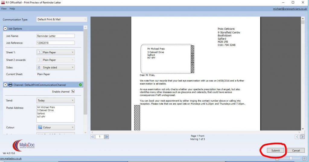 Mailadoc – Opticabase Help